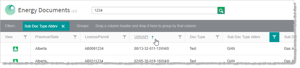 Sorting and Filtering the Results Grid