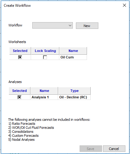 Create workflow dialog box