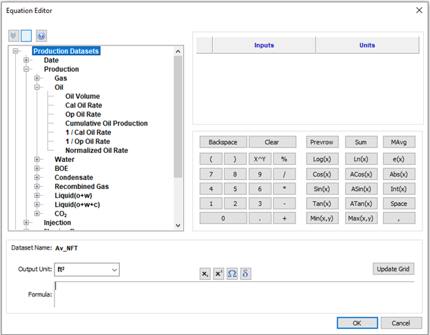 Equation editor dialog box